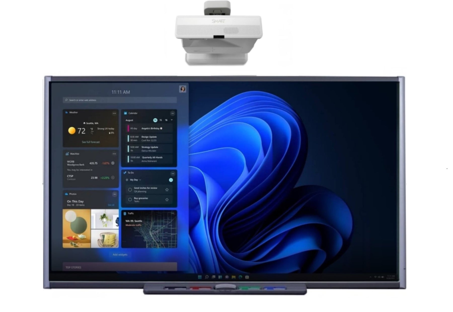 Interactive whiteboard with Projector Bundle for Classroom/Office Prof